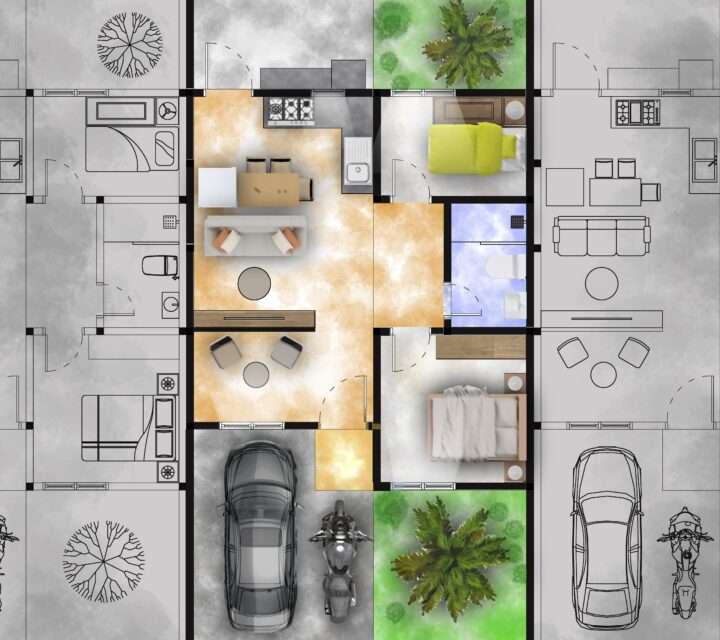 Desain Denah menggunakan Photoshop Rendering dengan Konsep Texture dan ...