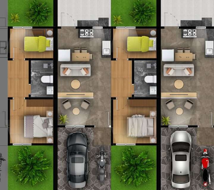 Desain Denah menggunakan Photoshop Rendering dengan Konsep Texture dan ...
