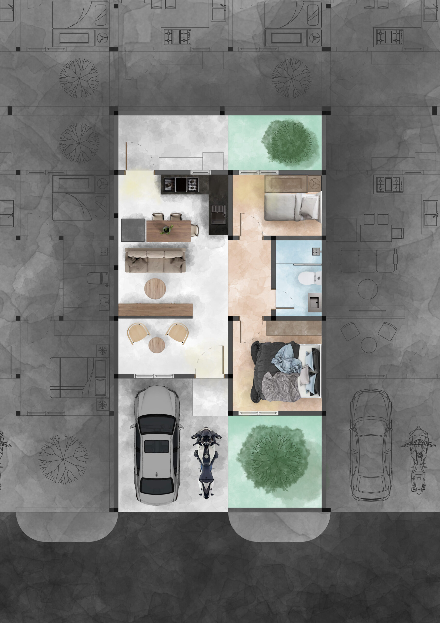Render Photoshop Denah Rumah - Arsisten